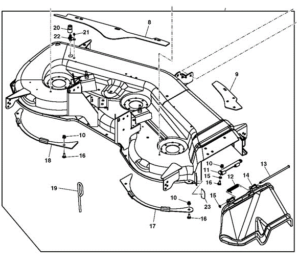 John Deere The Edge Cutting System 54-inch Mower Deck Housing - GY2103 ...