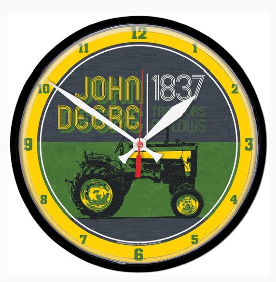 John Deere Yellow Tractorside Clock — Enns Brothers Ltd