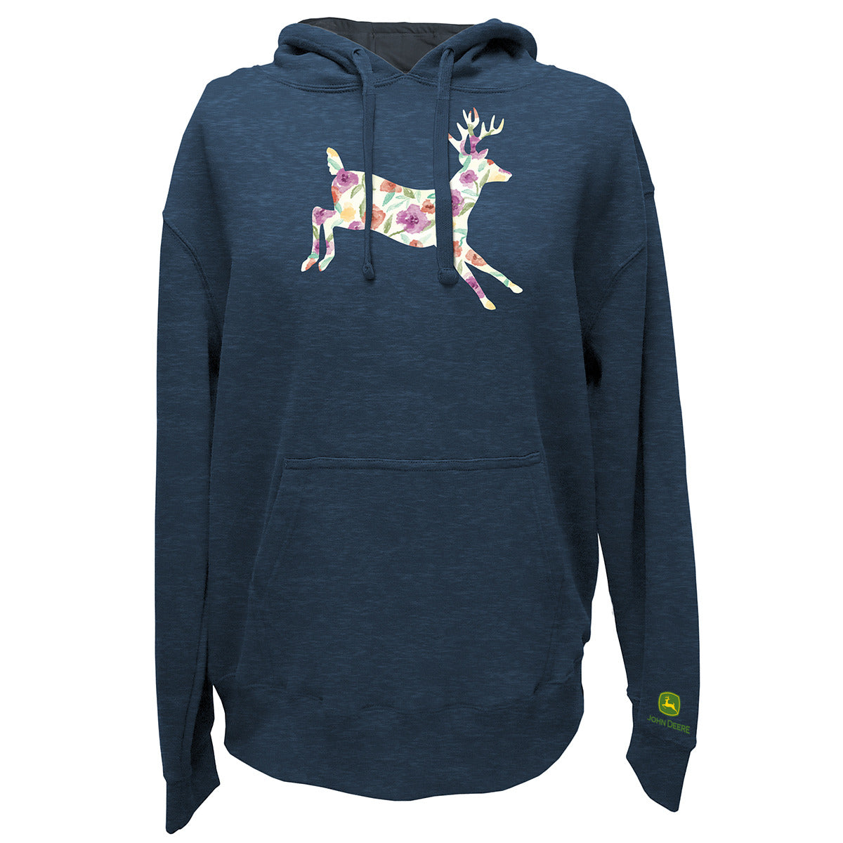 Women's John Deere Navy Floral Buck Hoodie w Enns Brothers Logo — Enns ...