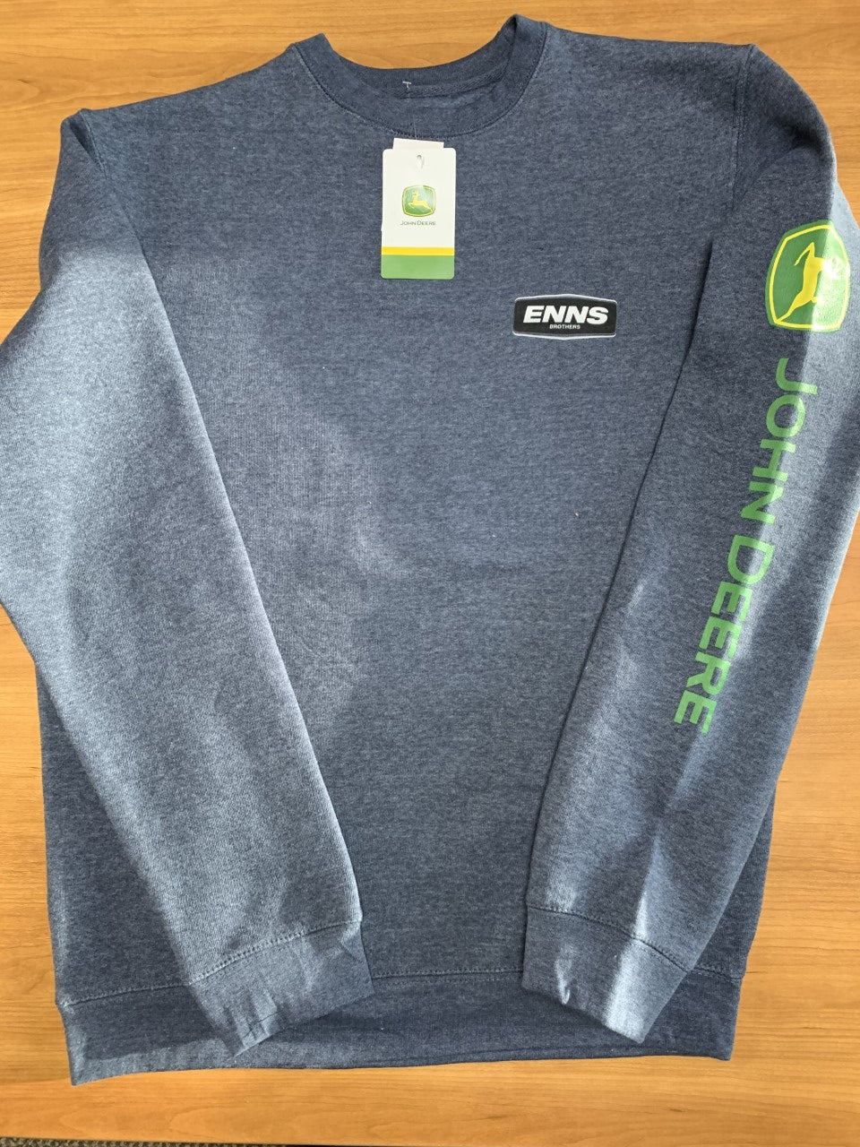 Men's Navy John Deere Crew Neck w Enns Brothers Logo — Enns Brothers Ltd